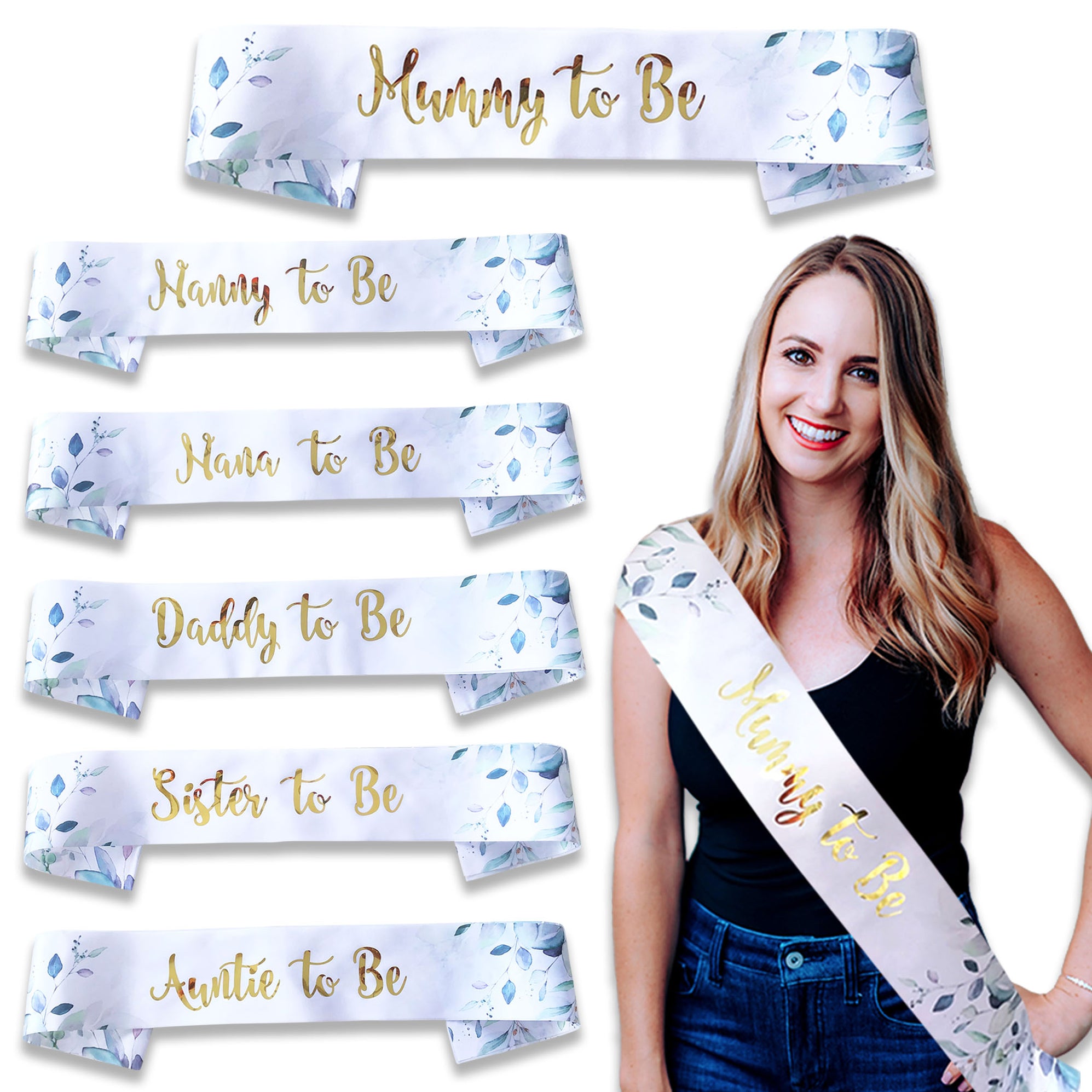 Baby Shower Sash Mummy to Be Daddy Nanny Auntie Sister Neutral Unisex ...